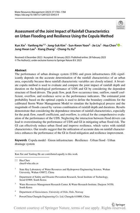 assessment of the joint impact of rainfall characteristics on urban