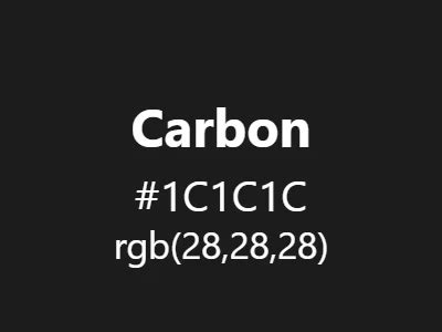 Carbon Color Code Hex Code And Rgb Code Values Color Code Palette