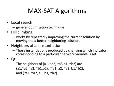 ppt “using weighted max sat engines to solve mpe” by james d park