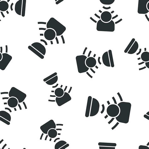 Motion Sensor Icon Seamless Pattern Background Sensor Waves With Man Vector Illustration