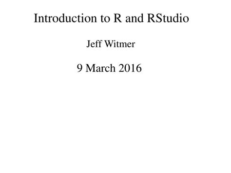 Ppt Introduction To R And Rstudio Powerpoint Presentation Free