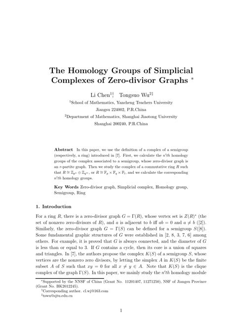 pdf the homology groups of simplicial complexes of zero divisor graphs