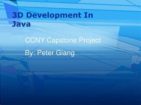 Ppt 3d Development In Java Powerpoint Presentation Free Download
