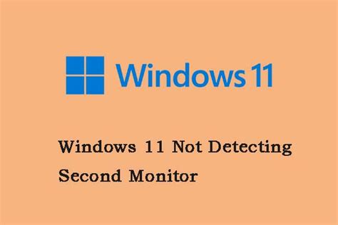How To Fix Windows Not Detecting Second Monitor Ways Minitool
