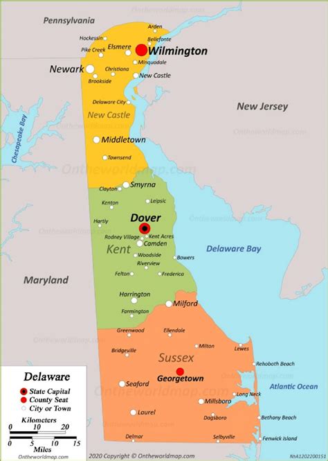 Delaware By County Map