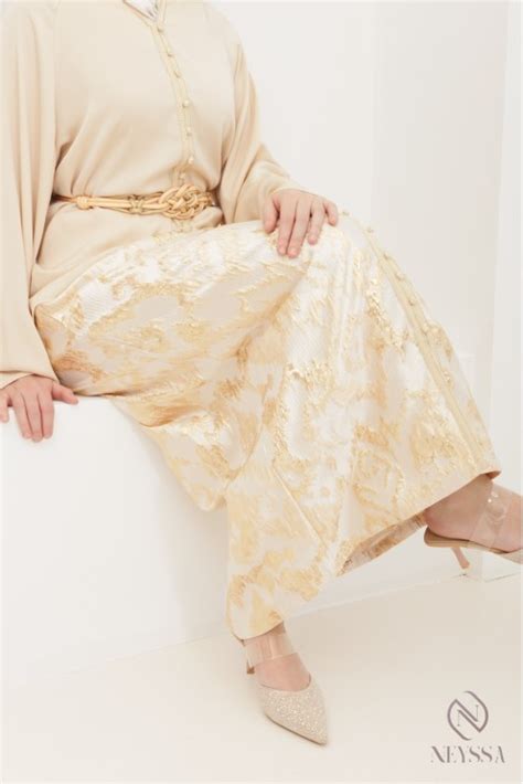 Straight Brocade Skirt Set With Womens Sfifa Tunic For Eid