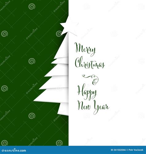 Simple Vector Christmas Tree Made From Pieces Of Paper Stock Vector