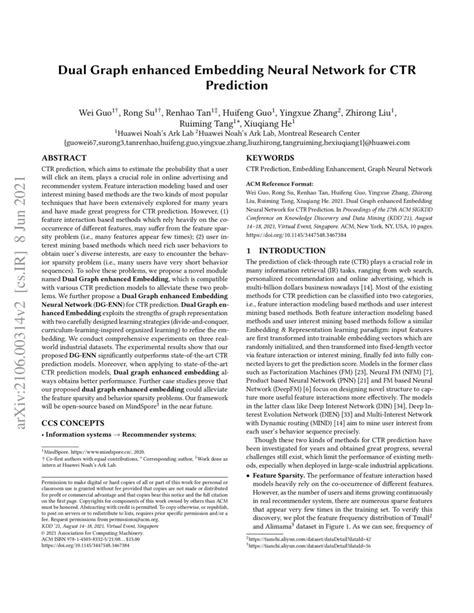 Dual Graph Enhanced Embedding Neural Network For Ctr Prediction Deepai