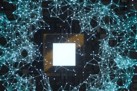 Premium Photo Circuit Board With Glowing Cube And Lines 3d Rendering