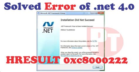 How To Fix Hresult 0xc8000222 Error Net Framework 40