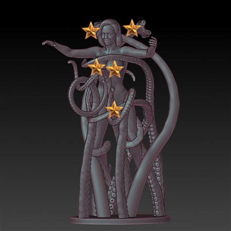 3d Printable Tentacles Queen Erotic Miniature 75 Mm Scale By Master