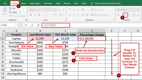how to calculate percentage increase or decrease in excel excel insider