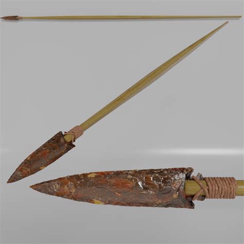 Stone Age Hunting Spear Free Historical Weapons Models Blenderkit