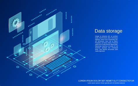 Premium Vector Data Storage Flat 3d Isometric Vector Concept Illustration