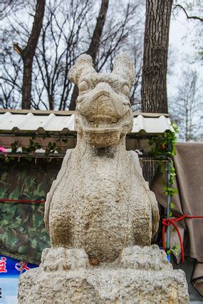 古代神兽青龙正面全身雕像 商业授权 红动网