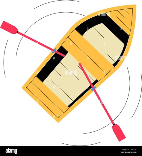 Wooden Rowboat In Flat Vector Illustration Symbolizing Boating Water