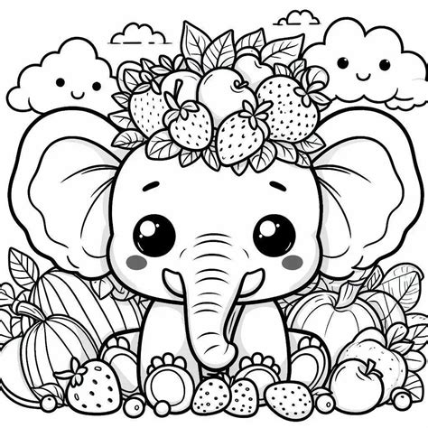 귀여운 코끼리 색칠공부 도안 13종 키즈위키