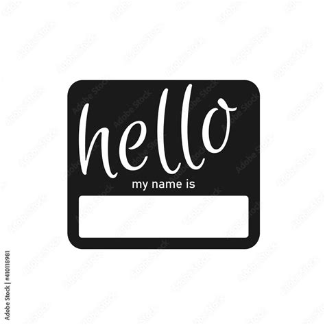 Hello Name Tag Template Clipart Image Stock Vector Adobe Stock