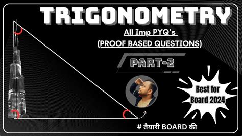 Trigonometry Class 10 Trigonometry Proof Types Questions Class 10