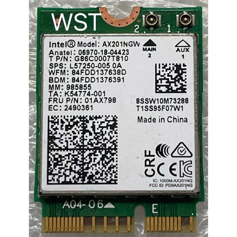 Intel Wi Fi 6 Ax201 Gig 2 4ghz 5ghz 160mhz 藍芽版本 5 2 蝦皮購物