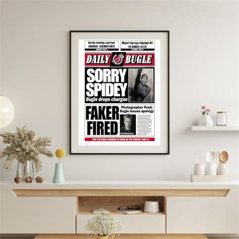 Spider Man Daily Bugle Newspaper Poster Print Marvel Superhero Art