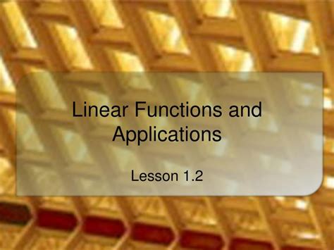PPT Linear Functions And Applications PowerPoint Presentation Free Download ID 836743