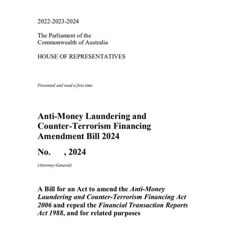 🇦🇺 The Australian Attorney General Has Introduced The Anti Money Laundering And Counter