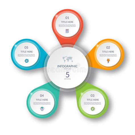 Vector Infographic Cycle Diagram With 5 Steps Stock Vector