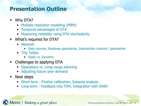 Ppt Development Of A Dynamic Traffic Assignment Dta For The