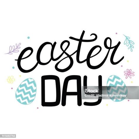 손은 행복한 부활절 텍스트를 스케치했습니다 그려진 부활 일요일 엽서 카드 초대장 포스터 배너 템플릿 레터링 타이포그래피 검은색에 대한 스톡 벡터 아트 및 기타 이미지