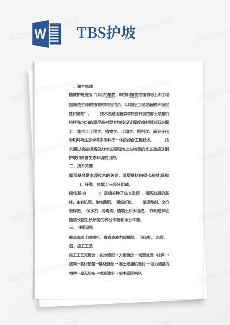 tbs护坡Word模板下载 编号qdxrjaxn 熊猫办公