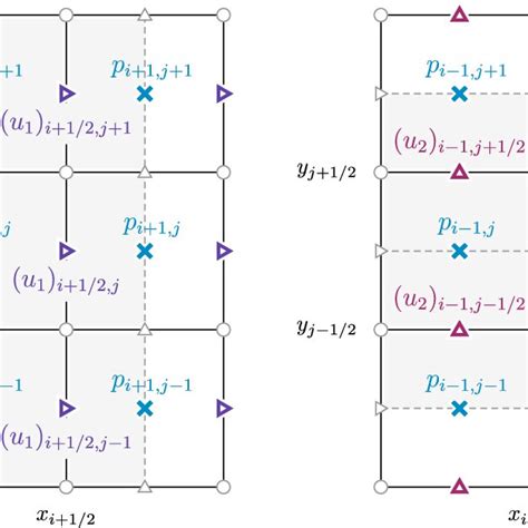 staggered mesh configuration with the pressure field download