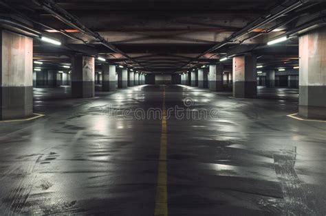 A Dark Empty Parking Garage Stock Illustration Illustration Of
