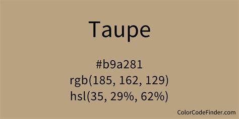 Taupe Color Code Is B9a281