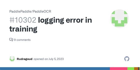 Logging Error In Training · Issue 10302 · Paddlepaddlepaddleocr · Github