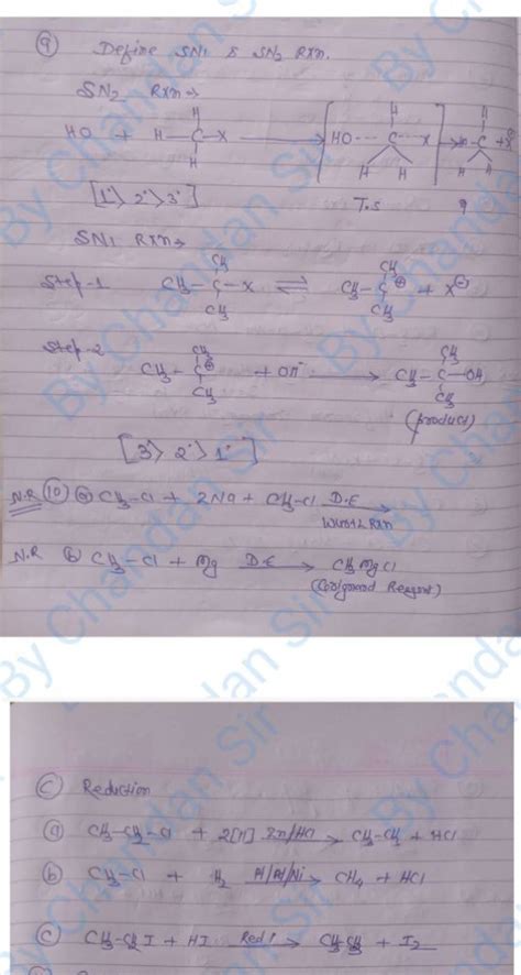 9 Define Sn1 Ss N2 Rxn Sn N2 R ×m−1sni R Rt → Shet −ch3 −ch3 −x⇌ch