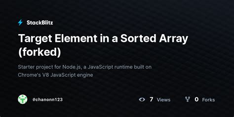 Target Element In A Sorted Array Forked Stackblitz