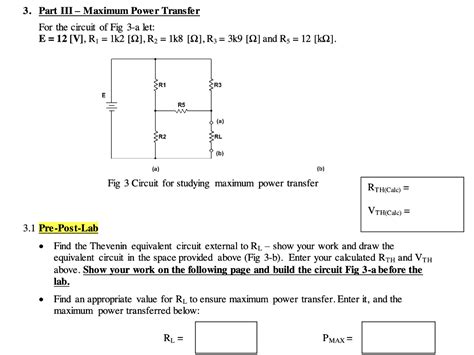 Solved Part Iii Maximum Power Transfer For The Circuit Of