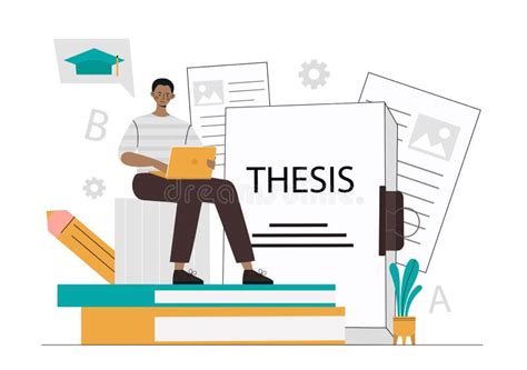 Man With Thesis Stock Illustration Illustration Of White 268745067