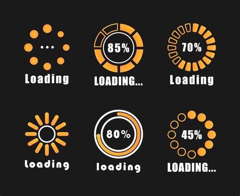 Premium Vector Loading Bar Progress Icons Isolated On Black