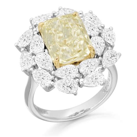 18ct White Gold Fancy Intense Yellow Lab Diamond Engagement Ring Dpl744 Dpl International