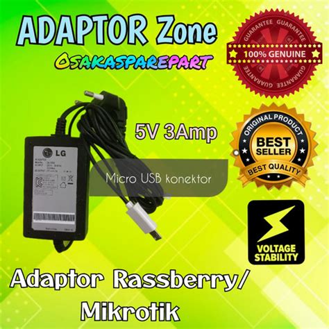 Jual Adaptor Rassberry Arduino Mikrotik 5v 3a Konektor Mikro Usb Kota