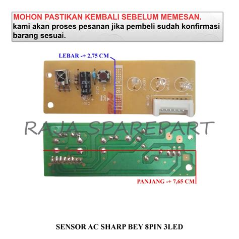 jual sas83 display sensor modul display sensor ac sharp bey 8 pin 3 led