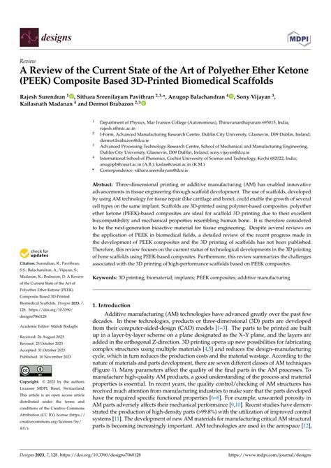 Pdf A Review Of The Current State Of The Art Of Polyether Ether