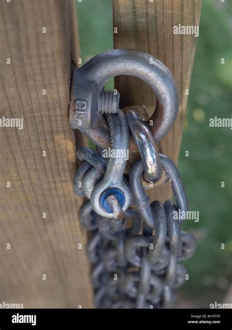 Metal Chain Hanging Stock Photo Alamy