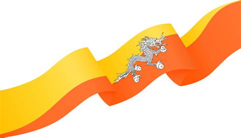 Png 또는 투명 배경 기호 부탄 배너 카드 광고 홍보 및 비즈니스 일치 국가 포스터 벡터 일러스트레이션에 대한 템플릿에 격리된 부탄 국기 웨이브 공휴일에 대한 스톡 벡터