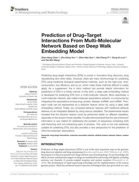 Pdf Prediction Of Drugtarget Interactions From Multi Molecular