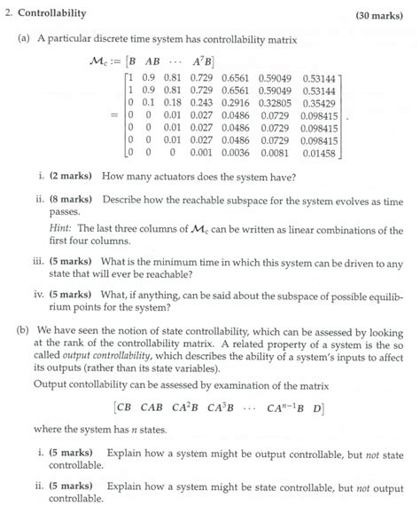 Solved Controllability A A Particular Discrete Time System Chegg