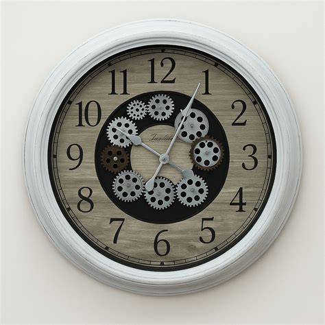 White Luxe Cog Clock The Outlet Homewares And Furniture