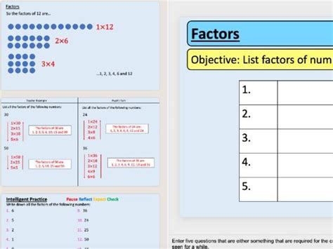 Factors And Highest Common Factor Hcf Teaching Resources